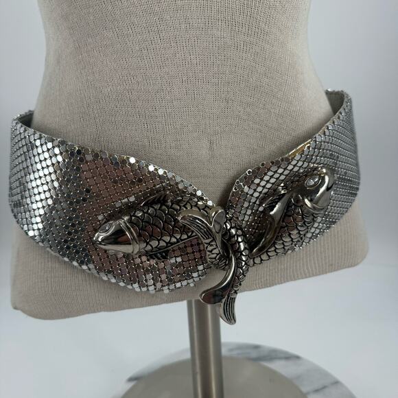 Vintage | Accessories | Vintage Silver Chainmail Interlocking Koi Fish ...
